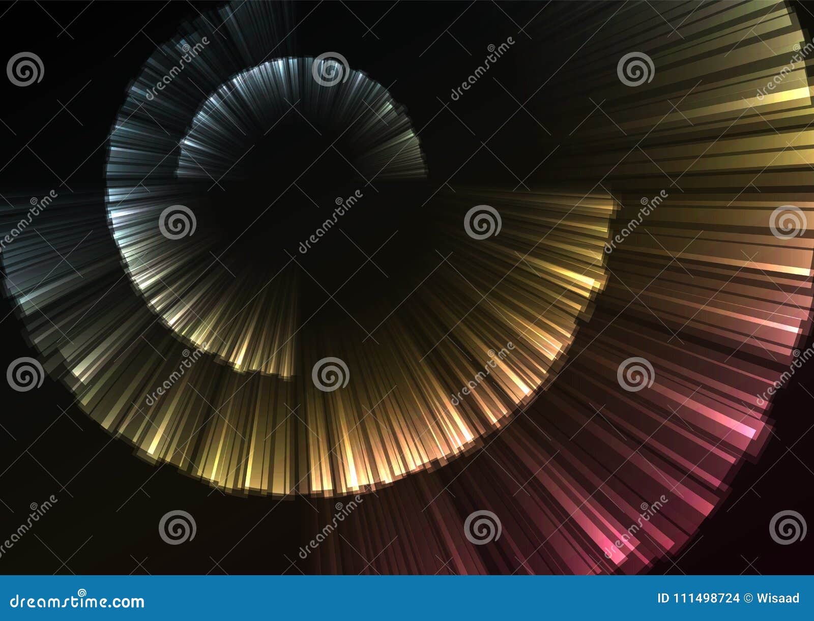 Multicolor Abstract Digital Shell Grow Layer in Dark Background Stock ...