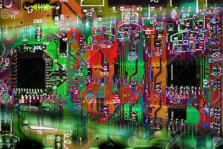 Multicolor Abstract Electronic Circuit Board Stock Image - Image of ...