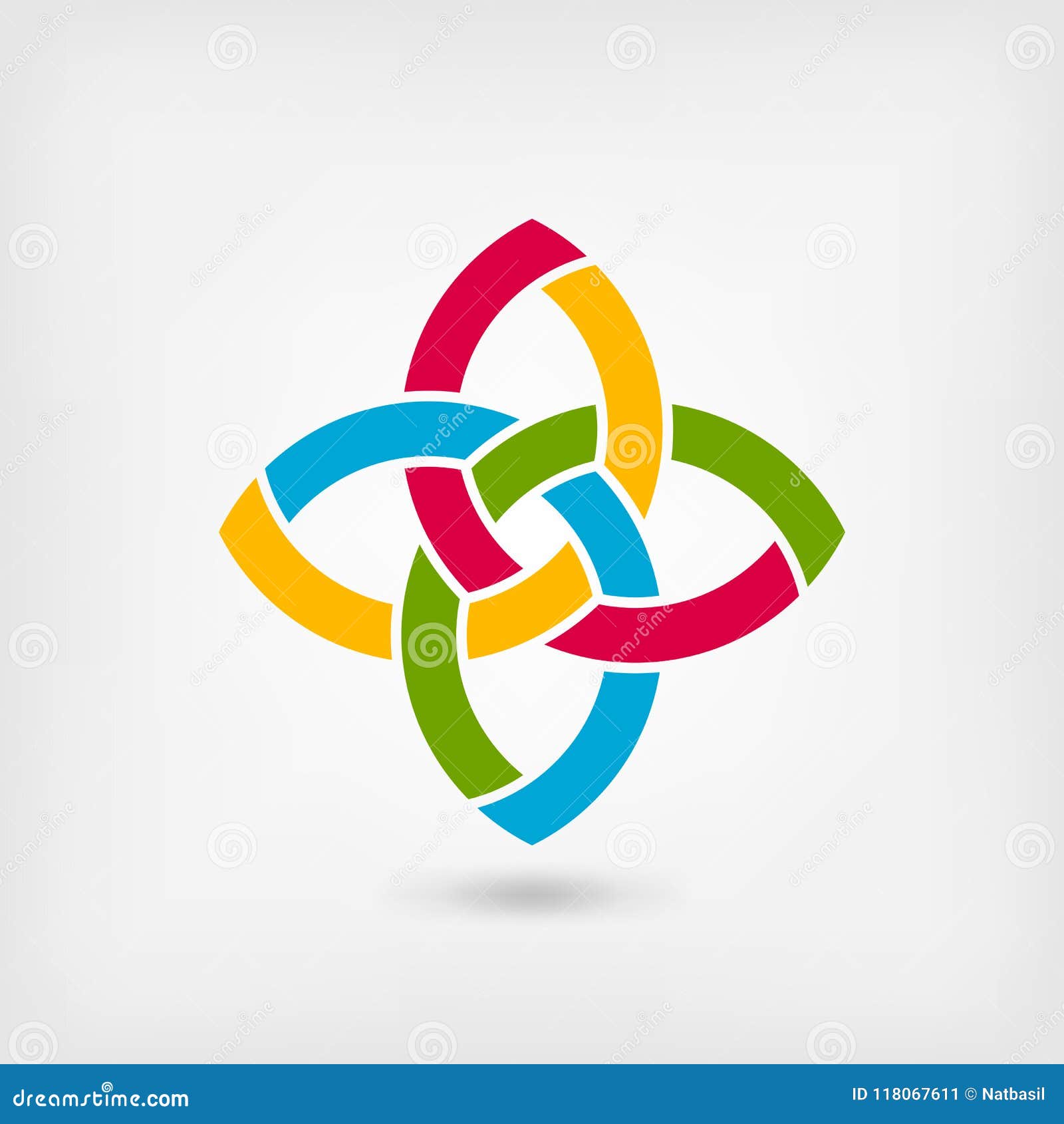 Multicolor Abstract Intertwining Symbol Stock Vector - Illustration of ...