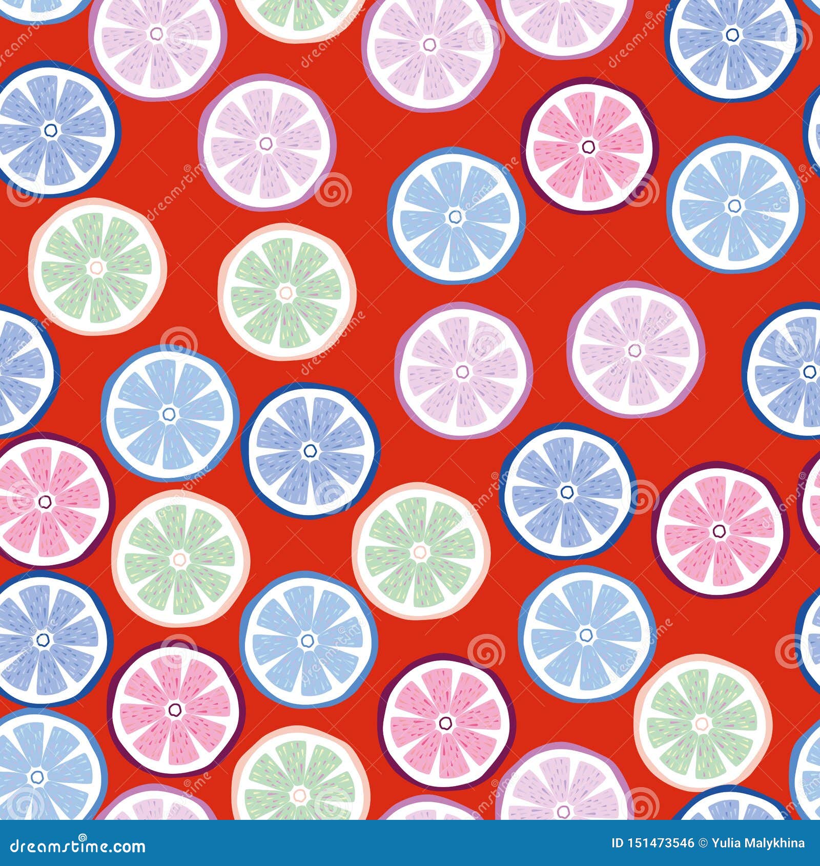 Multicolor Lemon Seamless Red Background Stock Vector - Illustration of ...