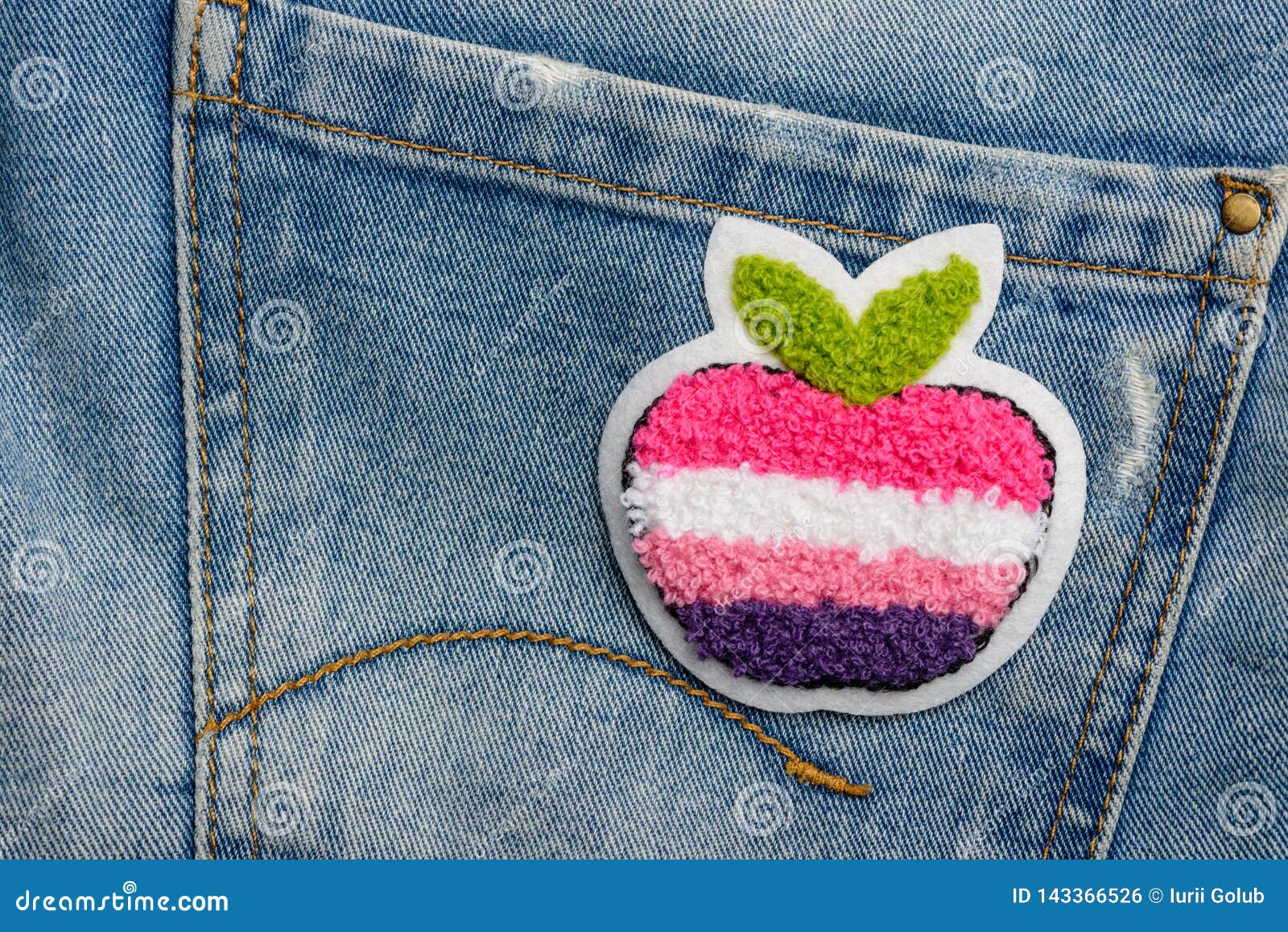 Multicolor Apple Fabric Patch Stock Photo - Image of element ...