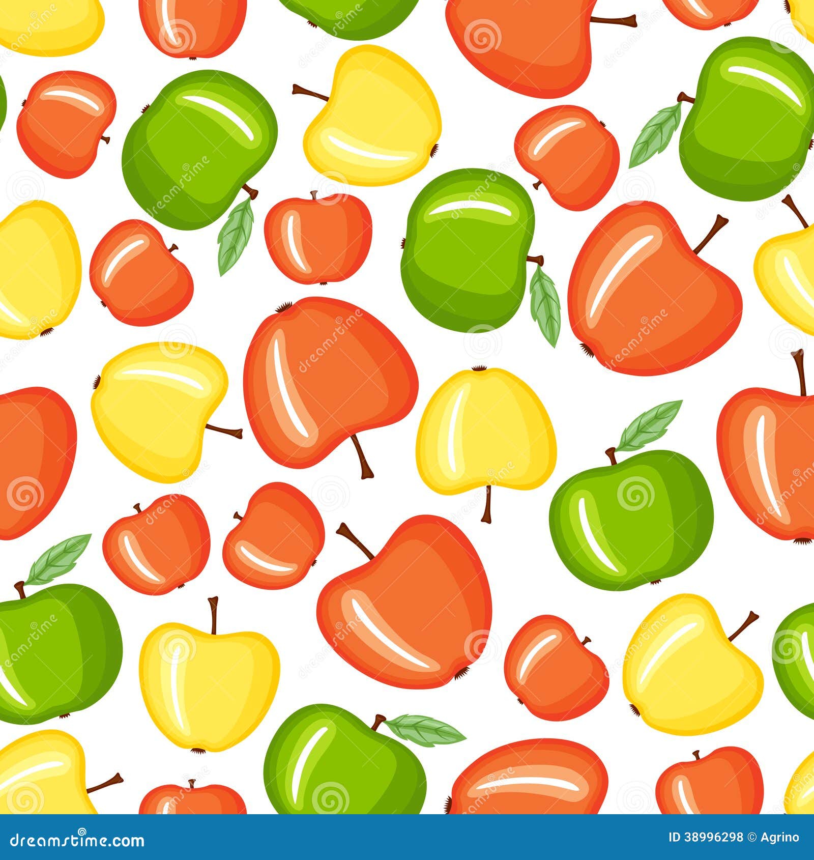Multicolor Apples Pattern Seamless Stock Vector - Illustration of fresh ...
