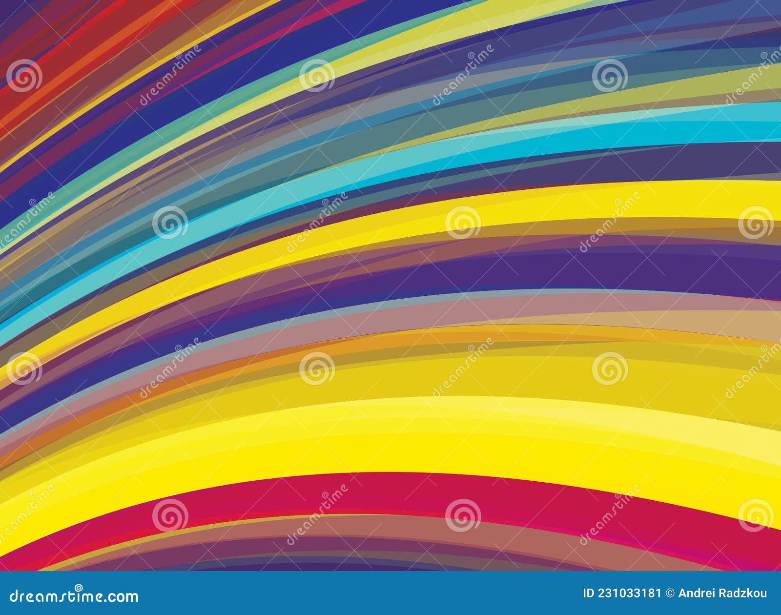 Multicolor Background with Curved Saturated Stripes. Colorful Pattern ...
