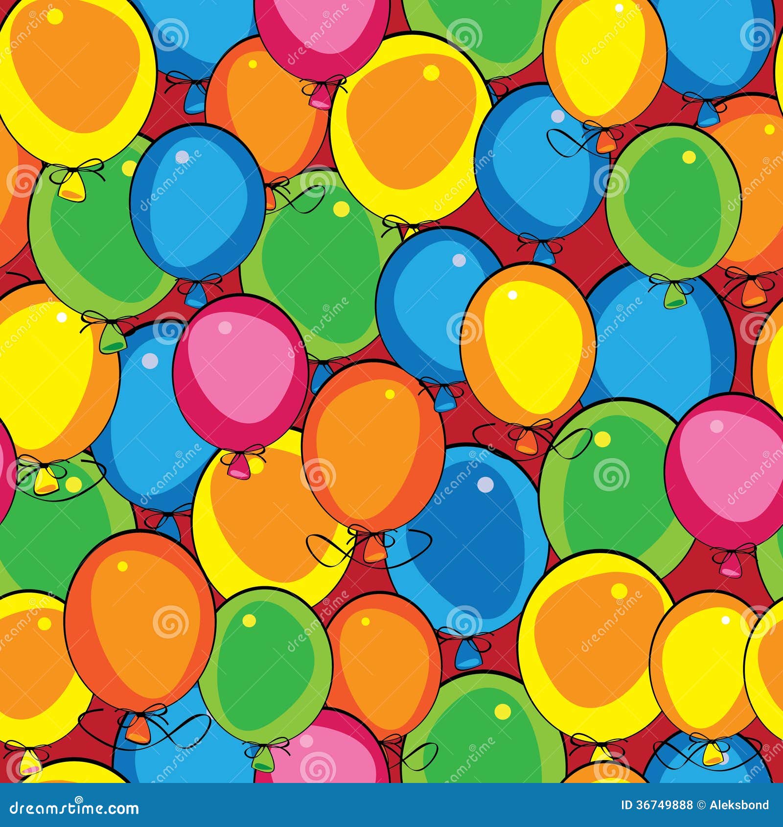 Multicolor Balloon of Seamless Pattern Stock Vector - Illustration of ...