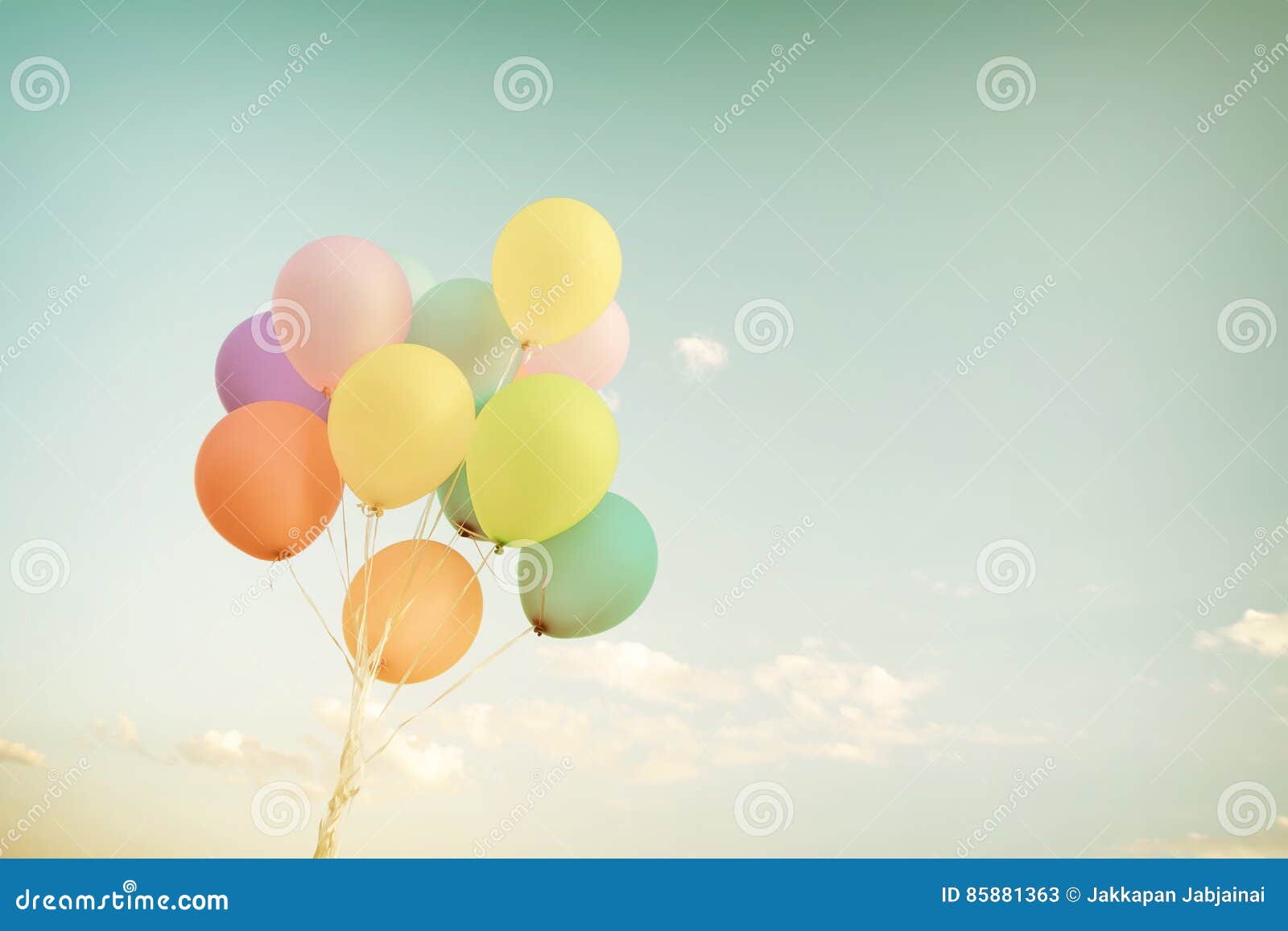 Multicolor Balloons in Summer Holidays Stock Image - Image of filter ...