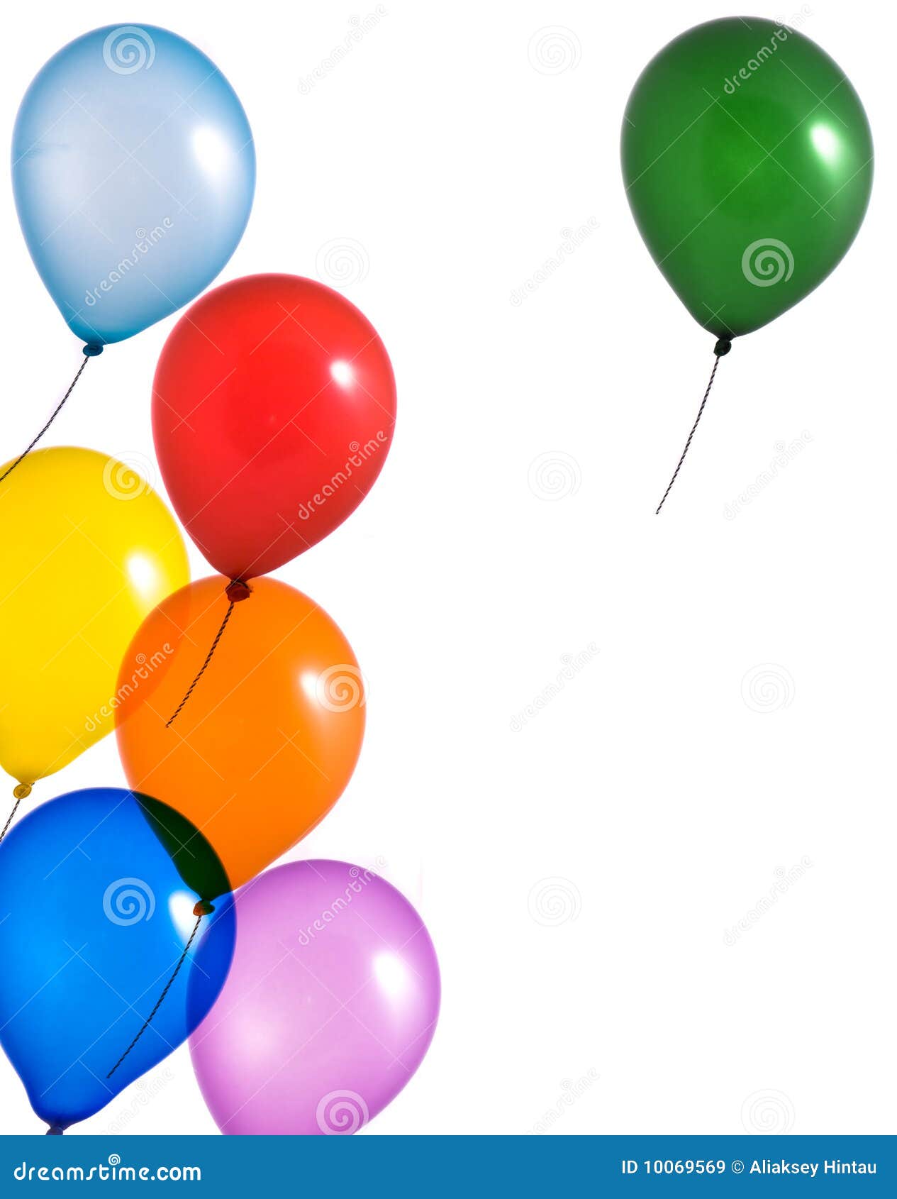 Multicolor Balloons on White Background Stock Image - Image of party ...