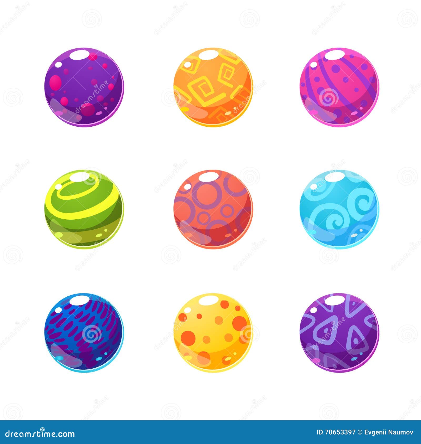 Multicolor Balls Set stock vector. Illustration of shiny - 70653397