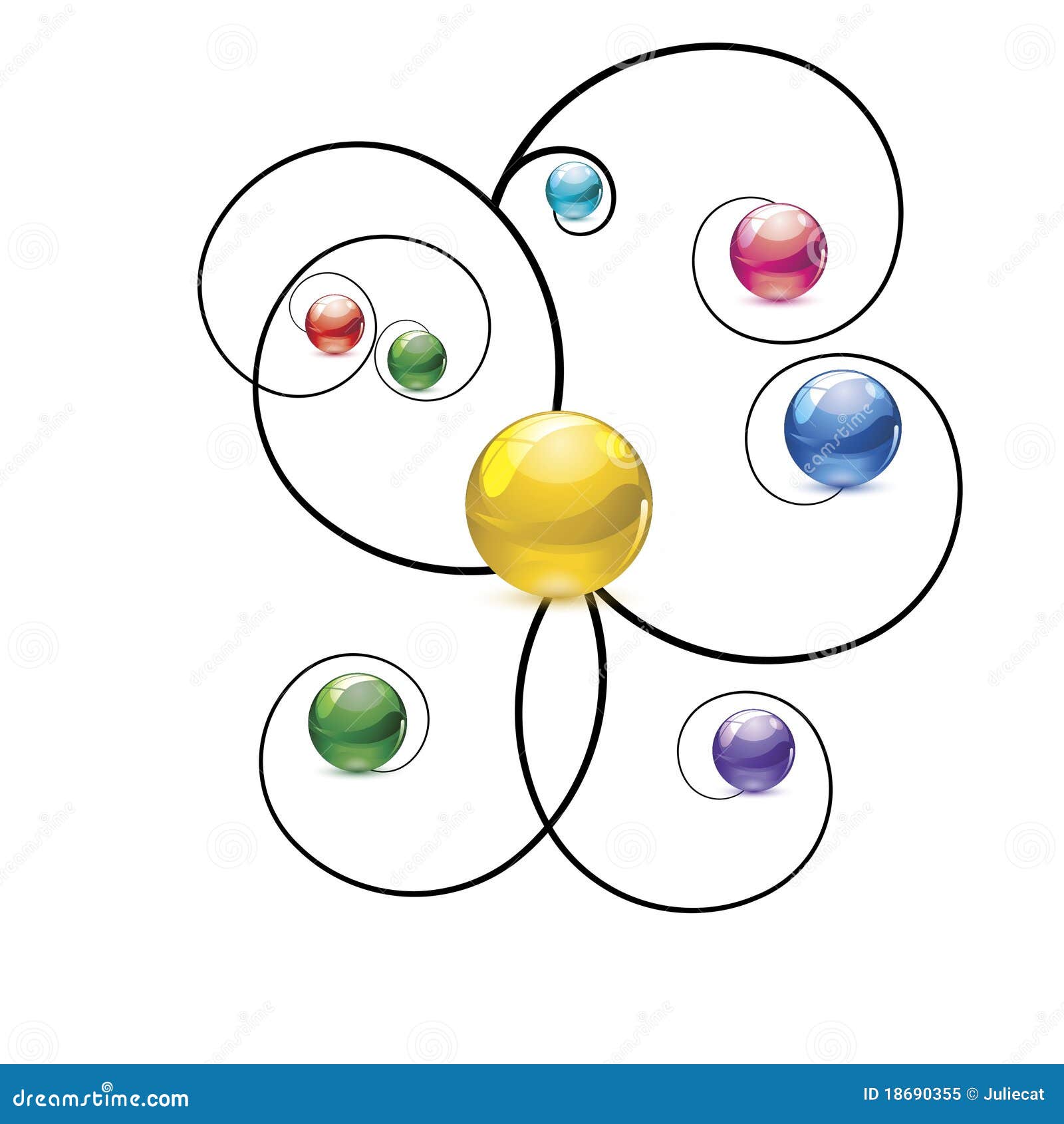 Multicolor Balls Swirls Background Stock Illustration - Illustration of ...