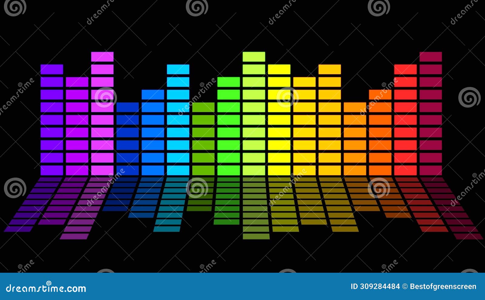 Multicolor Bar Chart Rainbow Colors of Several Segments with Reflection ...