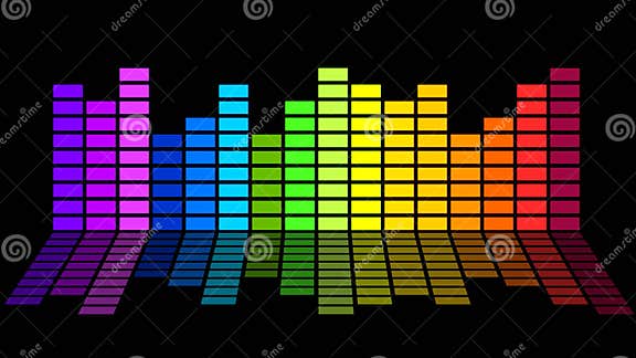 Multicolor Bar Chart Rainbow Colors of Several Segments with Reflection ...