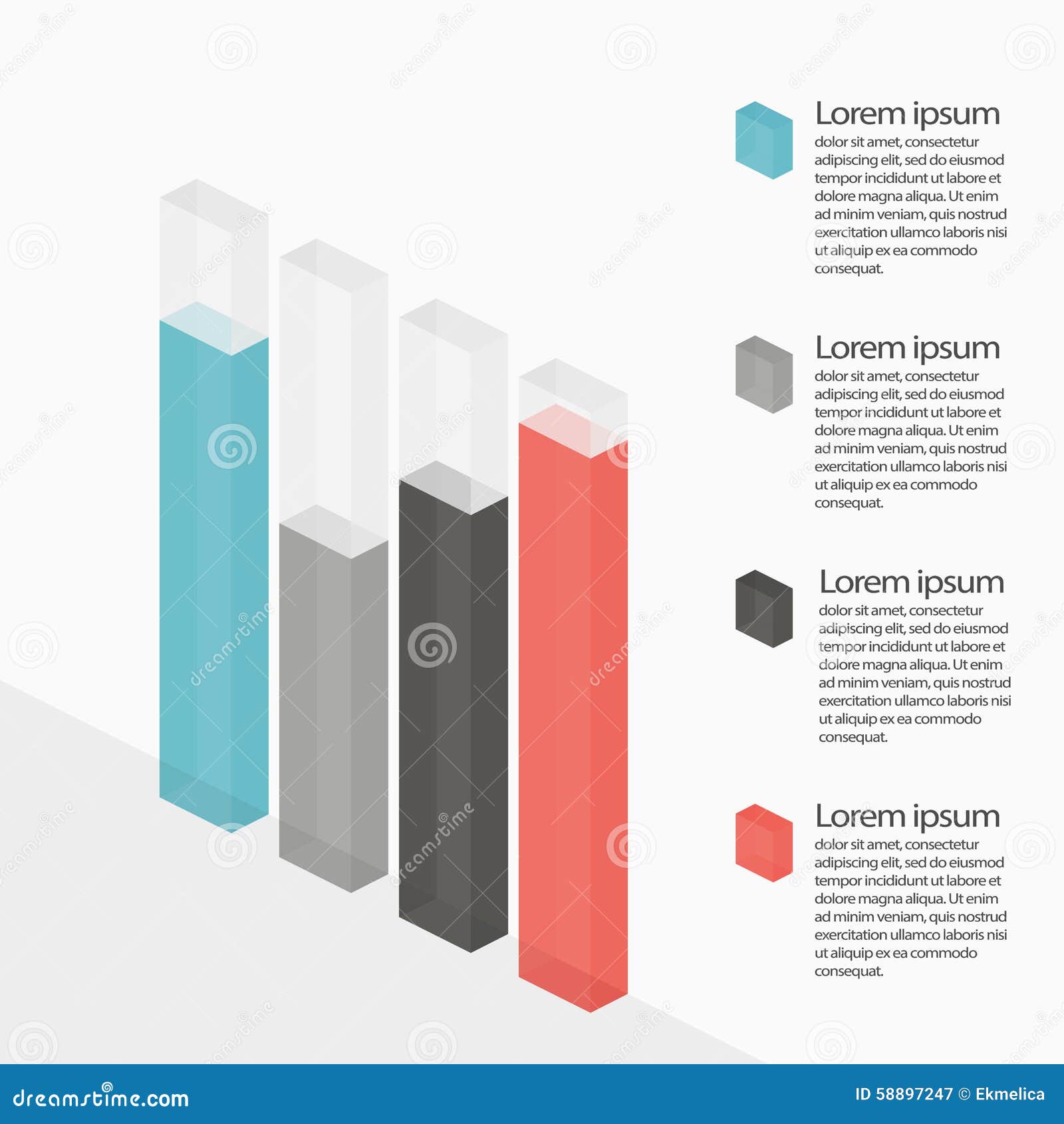 Multicolor Bar Chart with Transparency Stock Vector - Illustration of ...