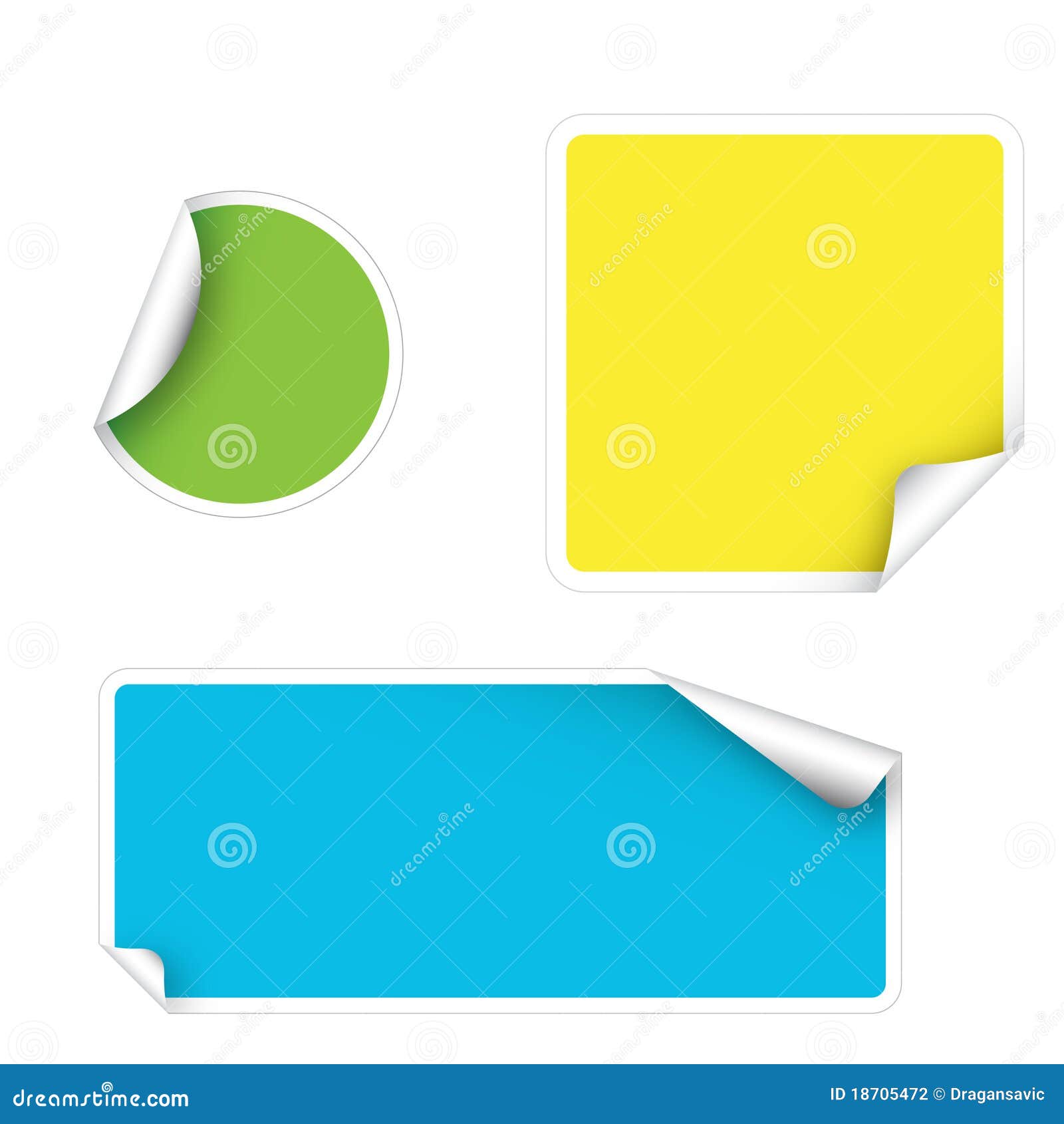 Multicolor blank stickers stock vector. Illustration of banner - 18705472