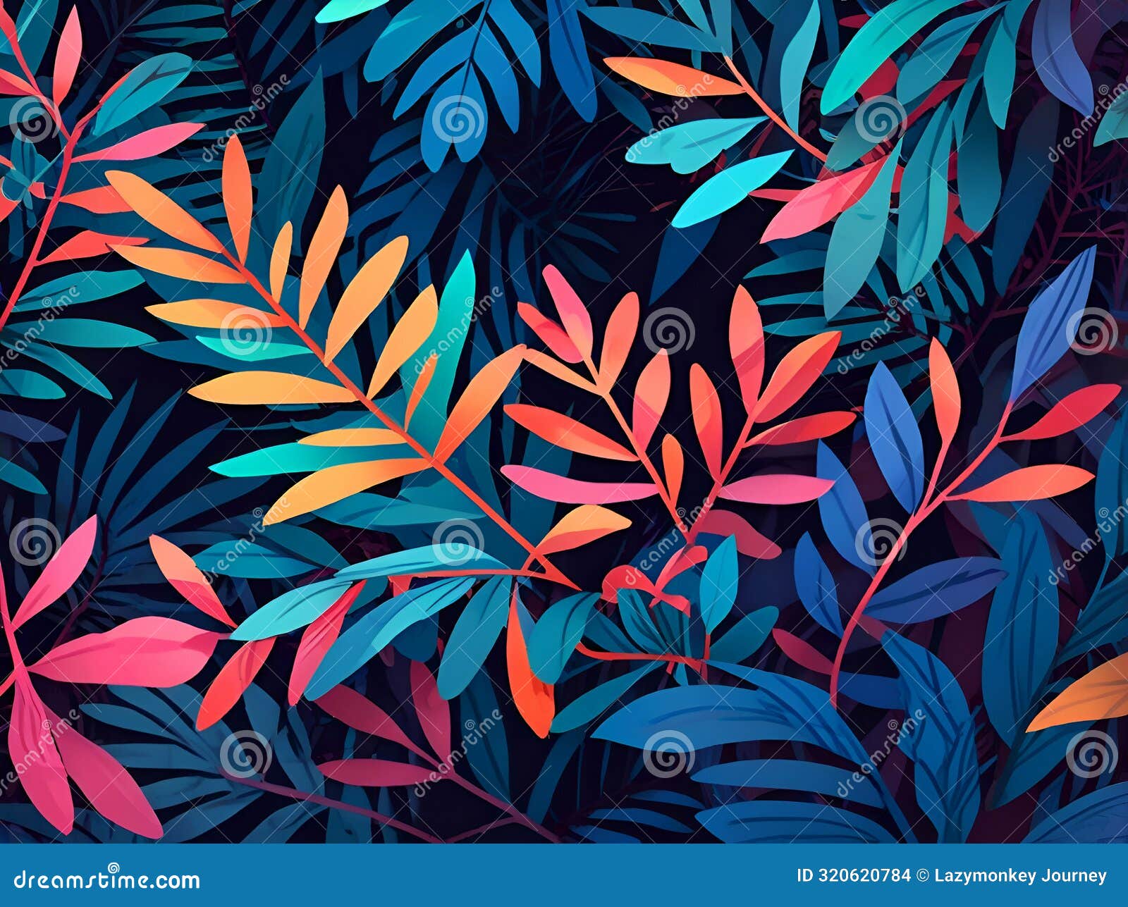 Multicolor Botanical Backdrop with Shiny Gradients on Petals Stock ...