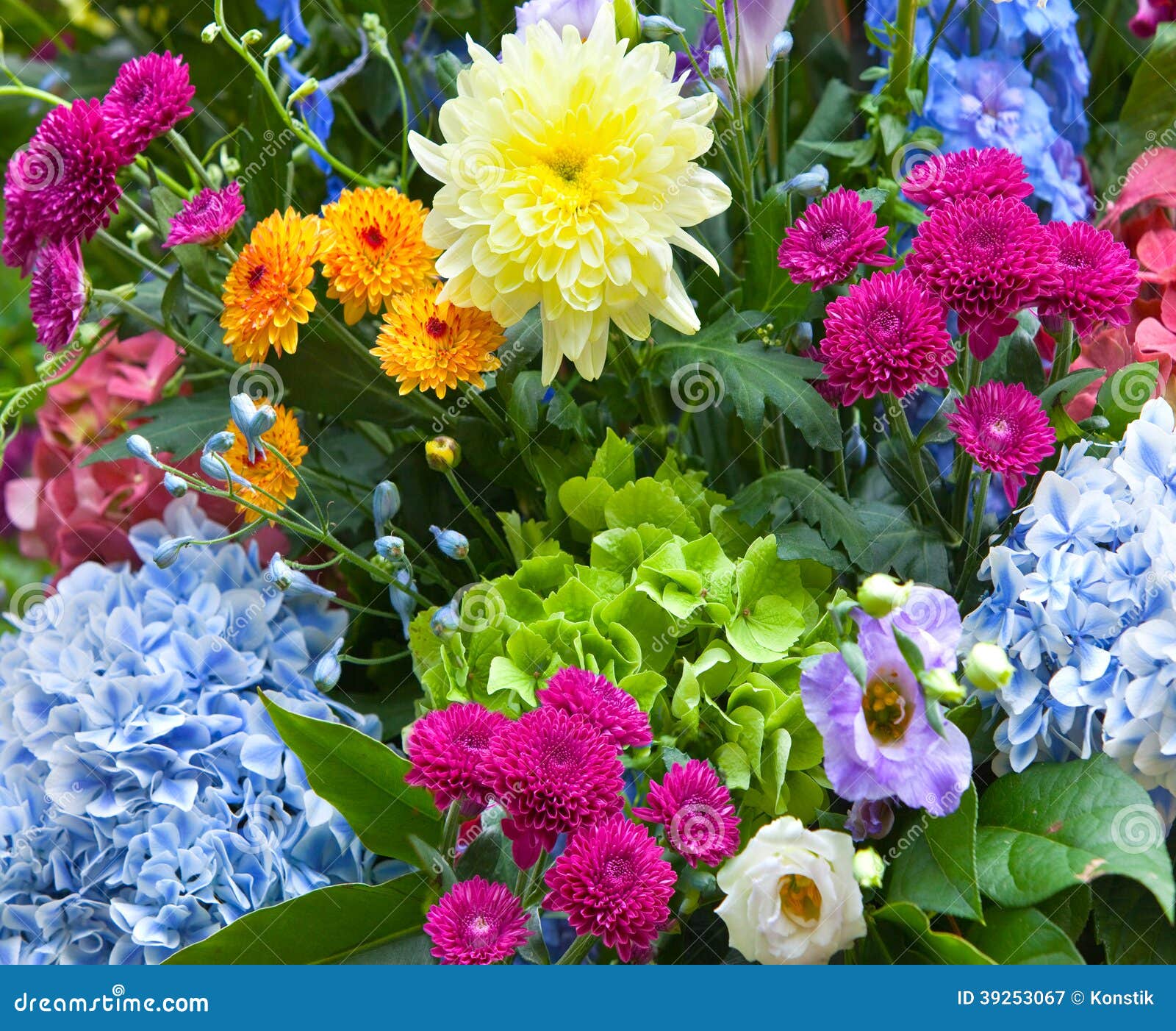 Multicolor Bouquet Made of Different Flowers Stock Image - Image of ...