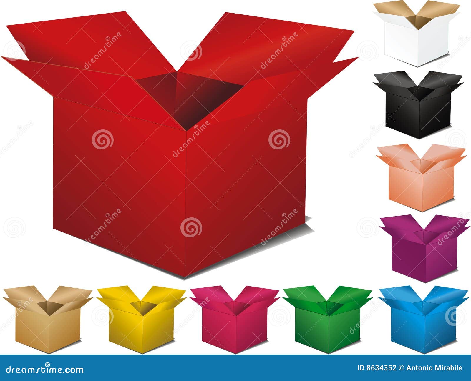 Multicolor box stock illustration. Illustration of isolated - 8634352