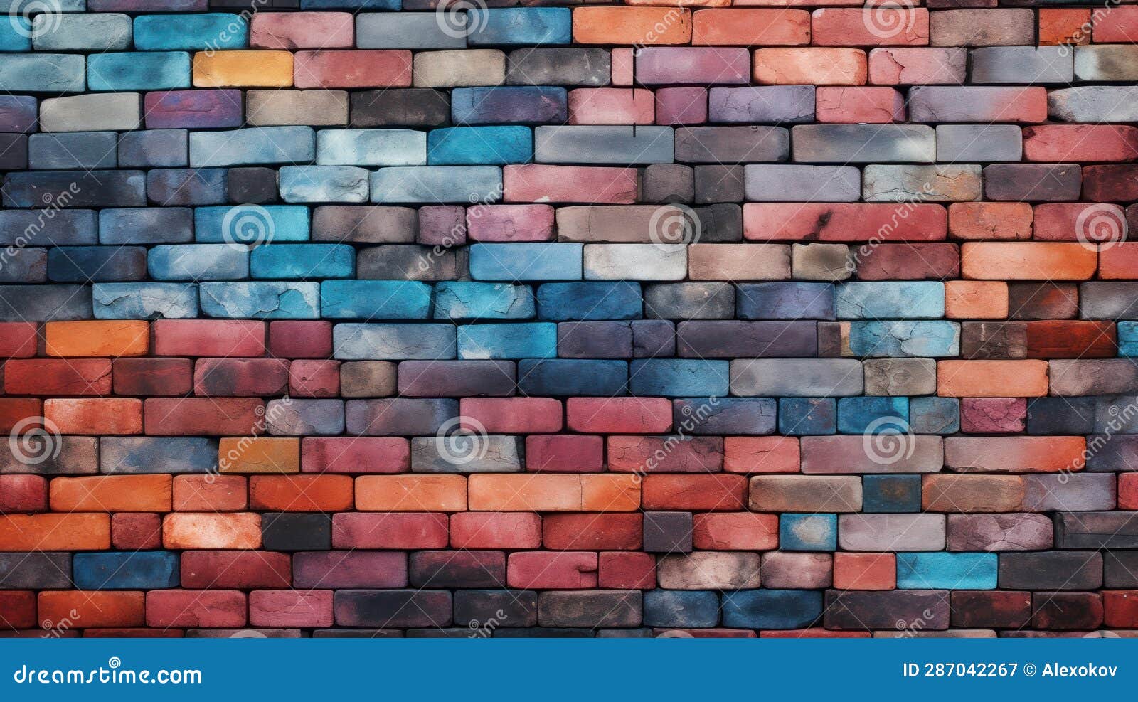 Multicolor Brick Wall Texture Background AI Generated Stock ...