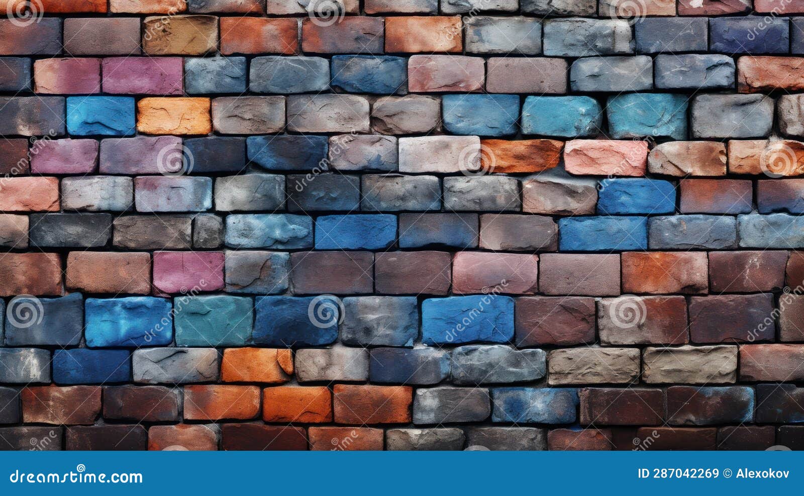 Multicolor Brick Wall Texture Background AI Generated Stock ...