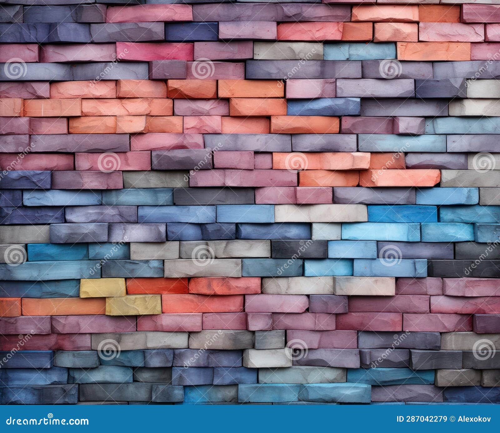 Multicolor Brick Wall Texture Background AI Generated Stock ...