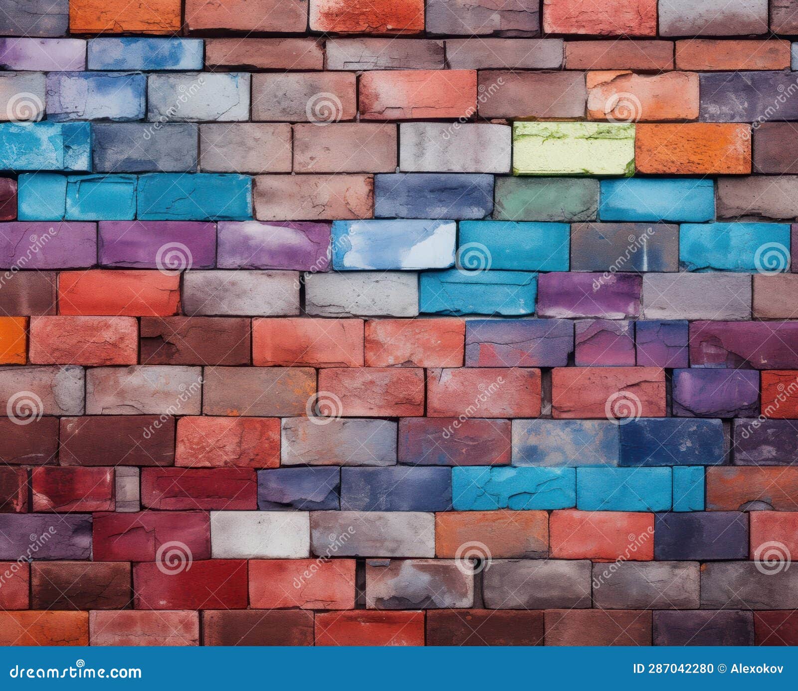 Multicolor Brick Wall Texture Background AI Generated Stock ...