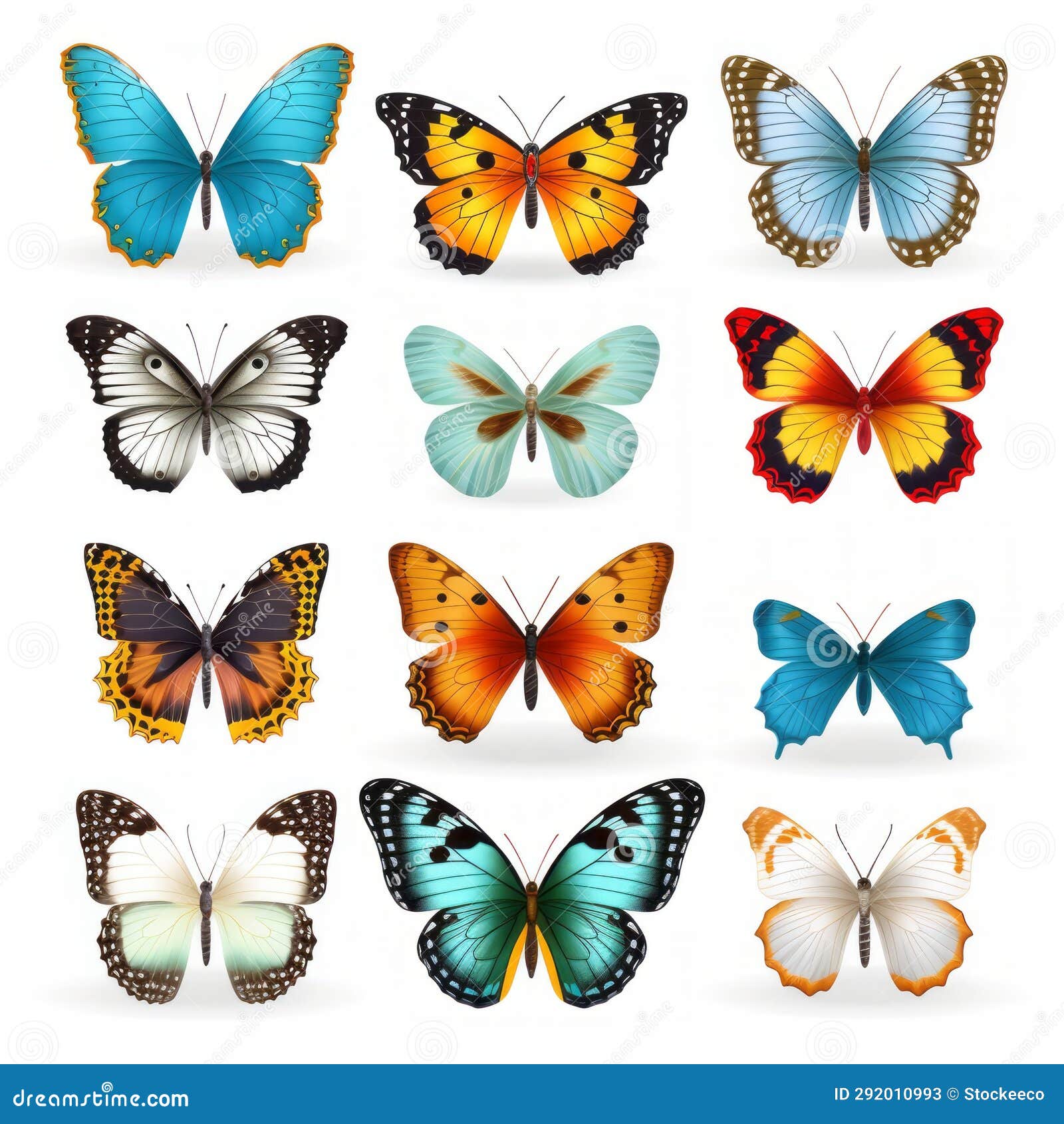 Multicolor Butterfly Set Collection - Hyper-realistic Animal ...