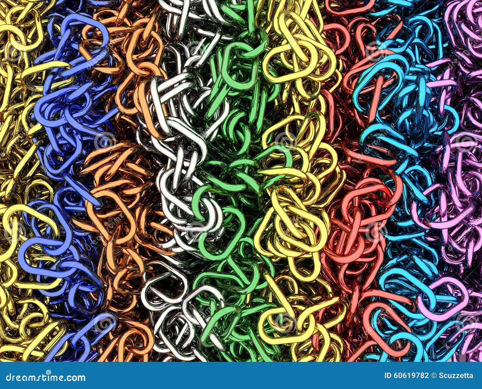 Multicolor chains stock illustration. Illustration of blue - 60619782