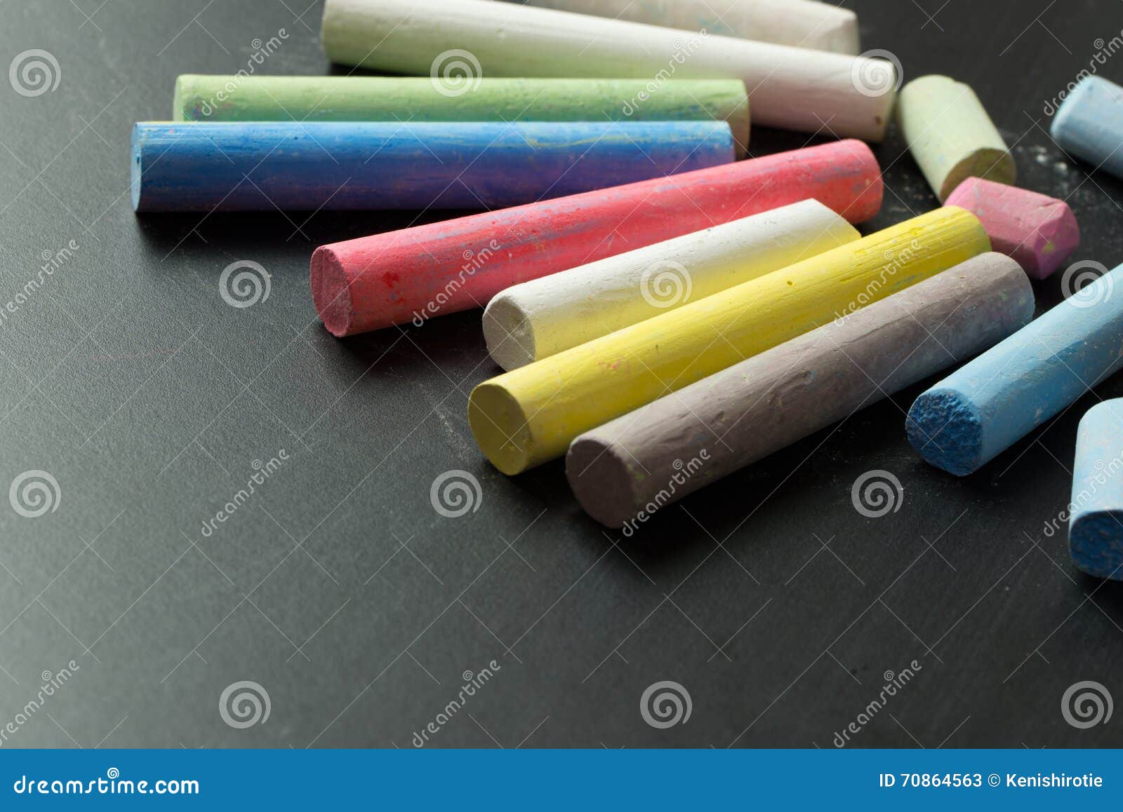 Multicolor Chalk on Chalkboard Stock Image - Image of education ...