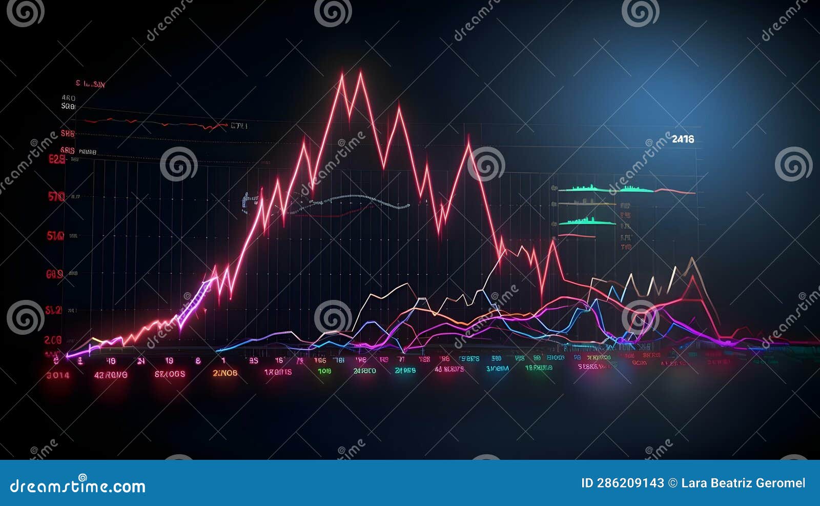 Multicolor Chart with 3d Effect Coming Out Stock Illustration ...