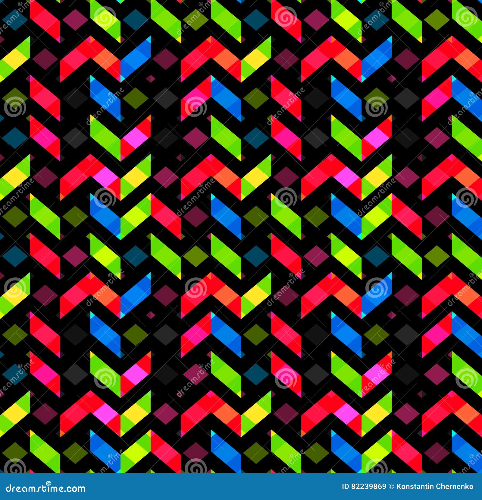 Multicolor Chevron Style Seamless Pattern. Arrows Texture Stock Vector ...