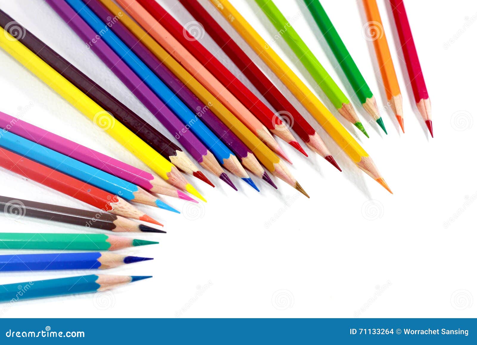 Multicolor Colored Pencils or Crayons. Stock Photo - Image of color ...