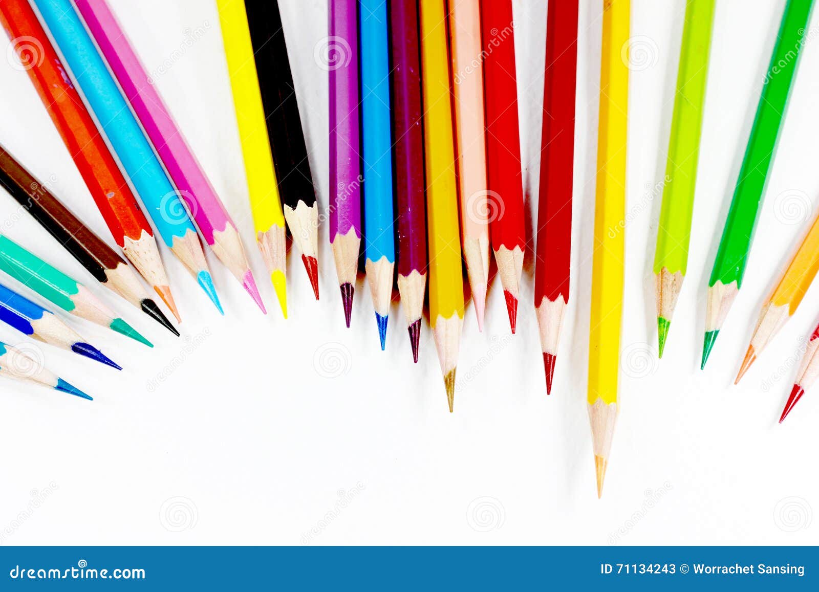 Multicolor Colored Pencils or Crayons. Stock Image - Image of ...
