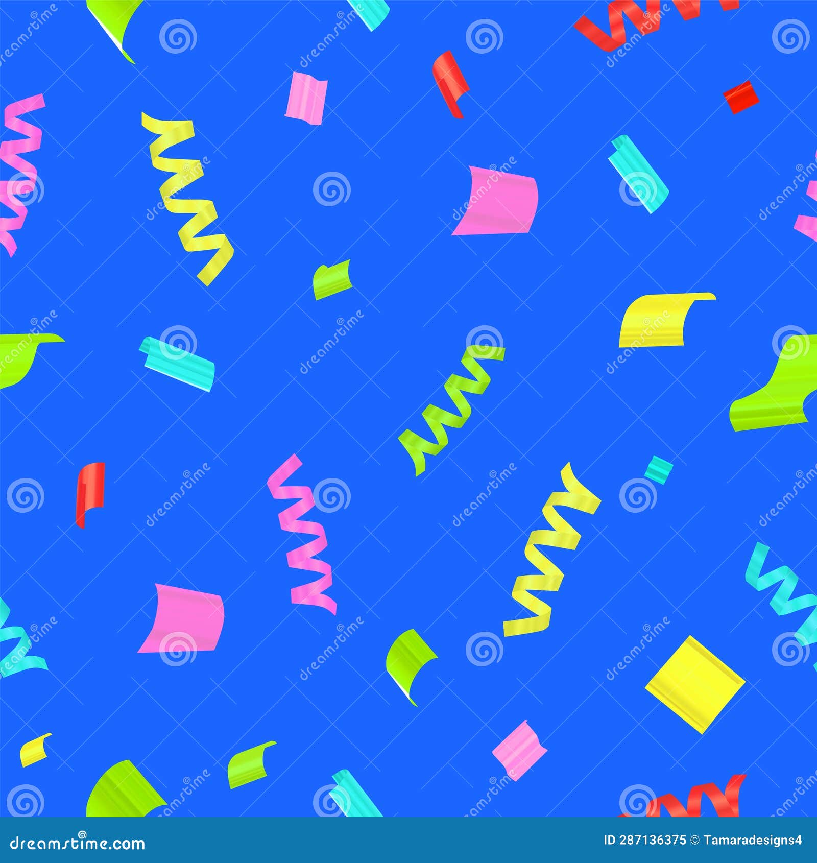 Multicolor Confetti Celebration Design Seamless Pattern Stock Vector ...