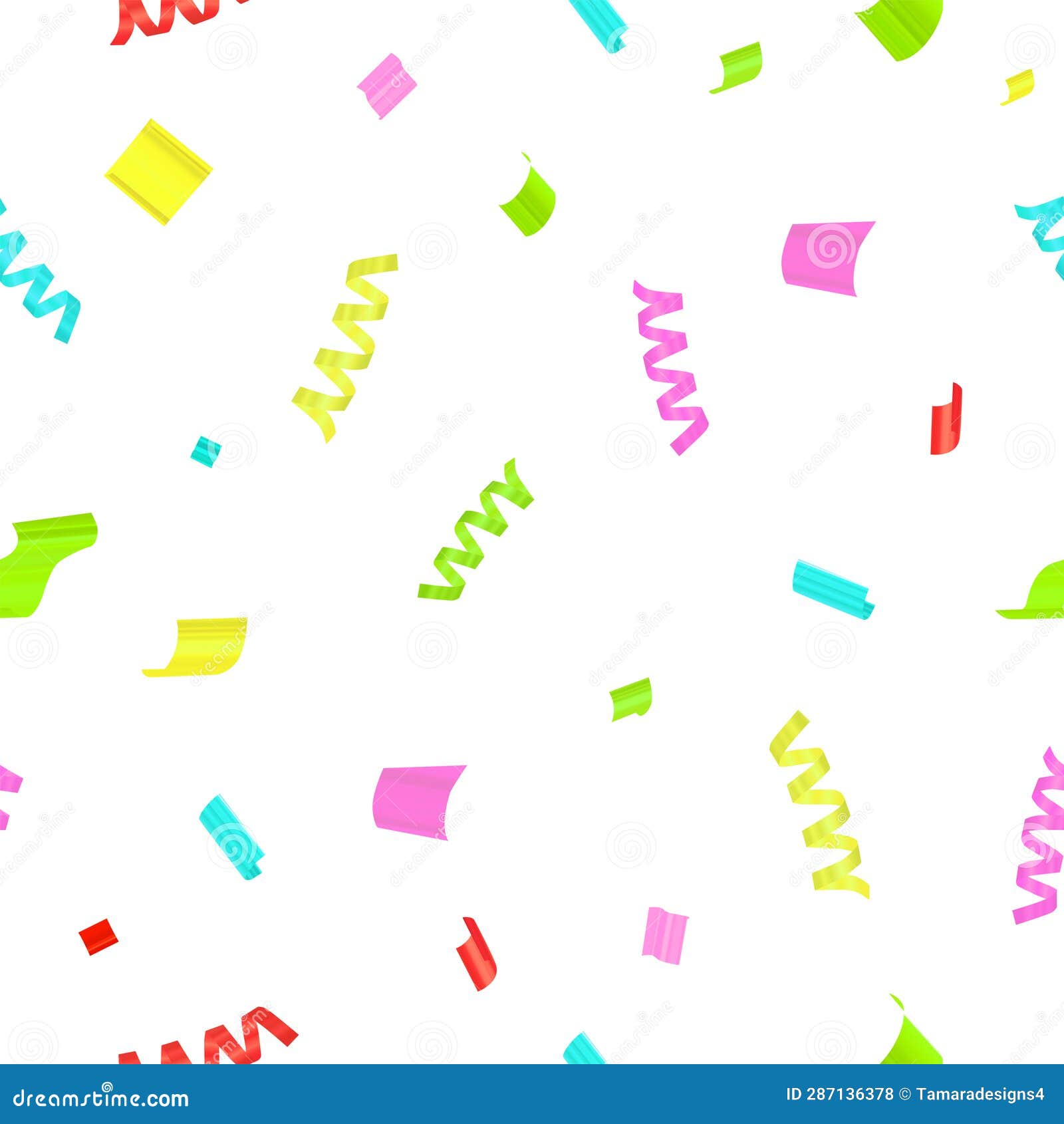 Multicolor Confetti Celebration Design Seamless Pattern Stock Vector ...