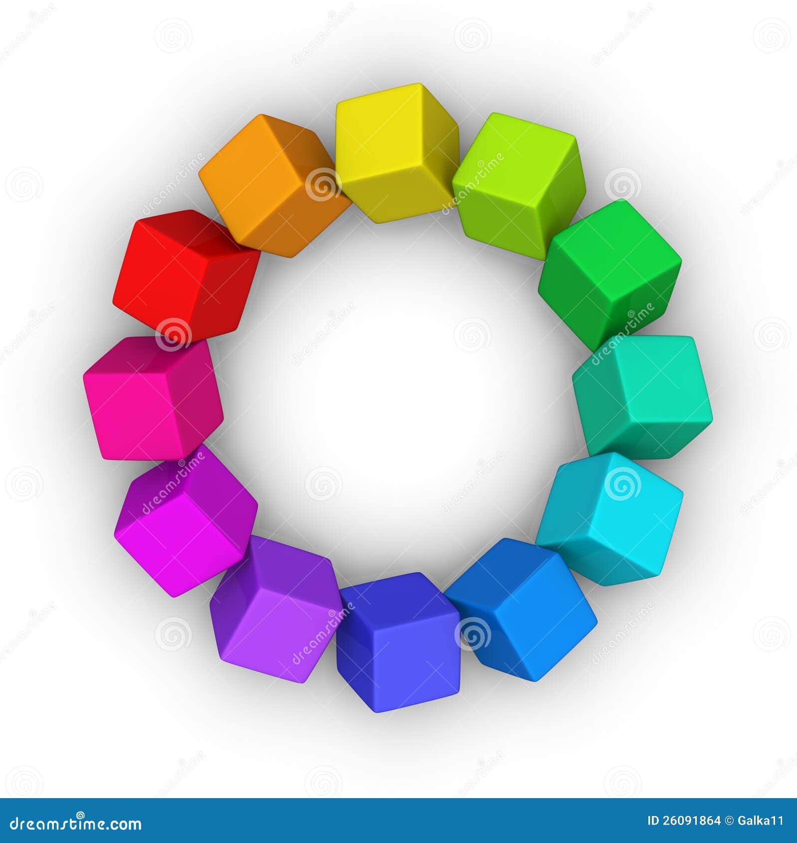 Multicolor cubes circle stock illustration. Illustration of creativity ...
