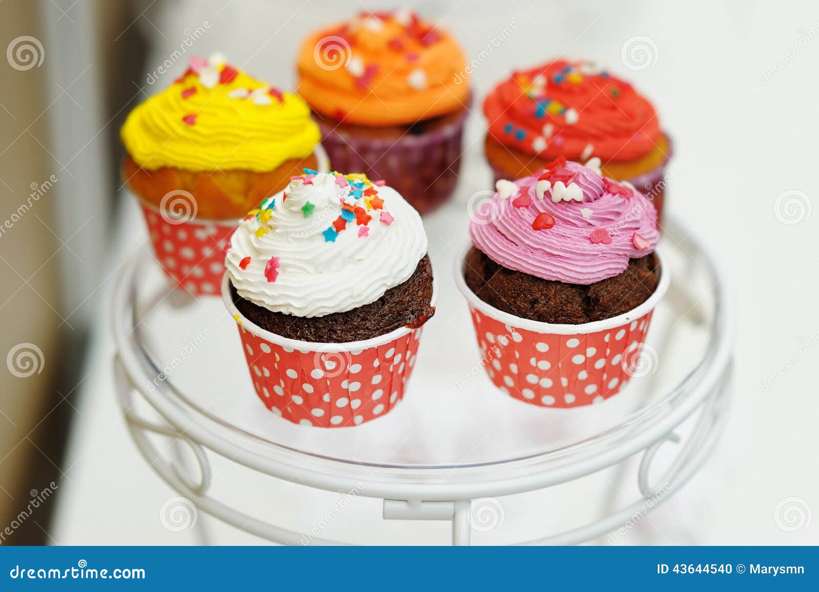 Multicolor cupcakes stock photo. Image of birthday, dish - 43644540