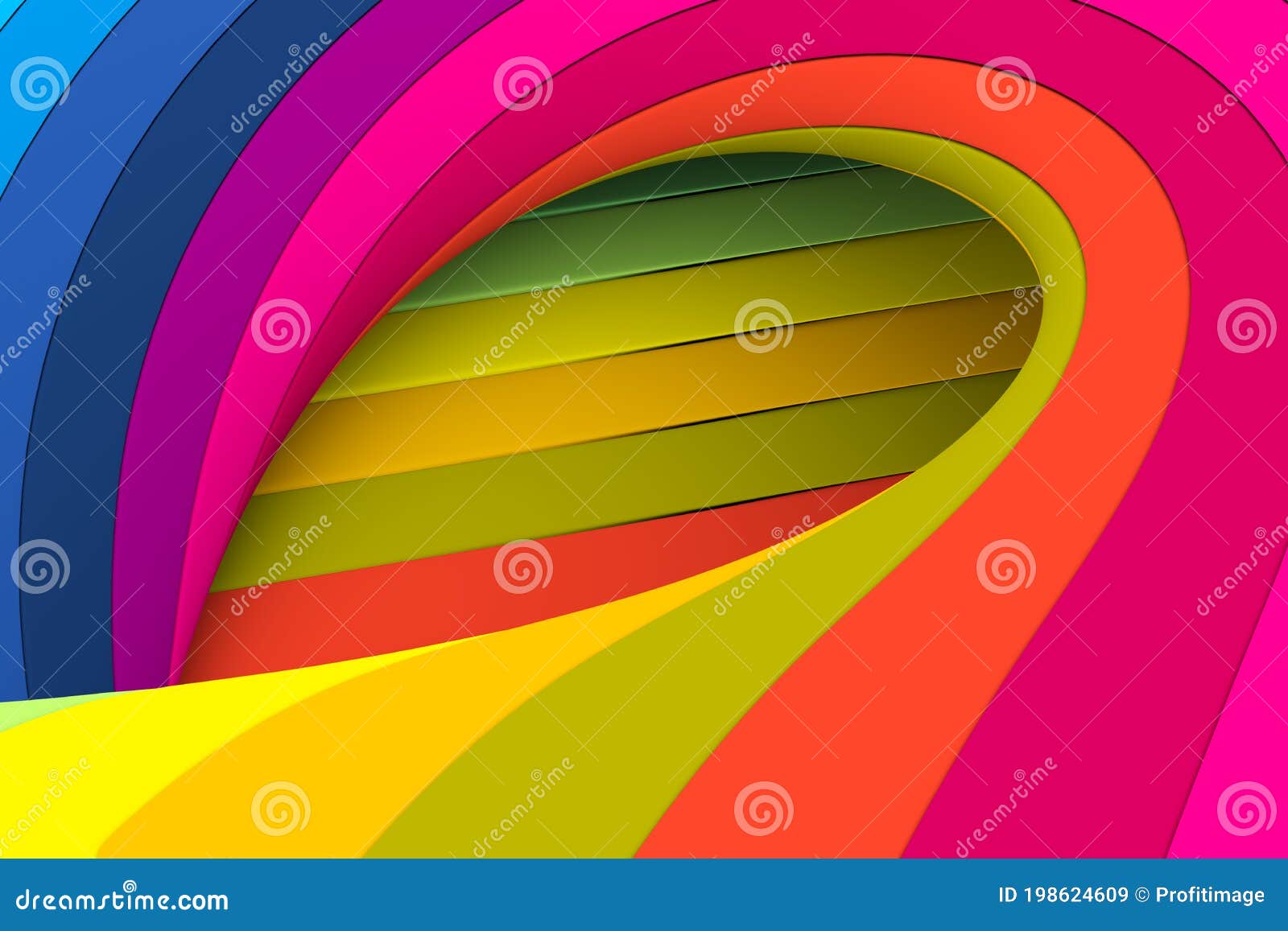 Multicolor Curved Line Abstract Background Stock Illustration ...