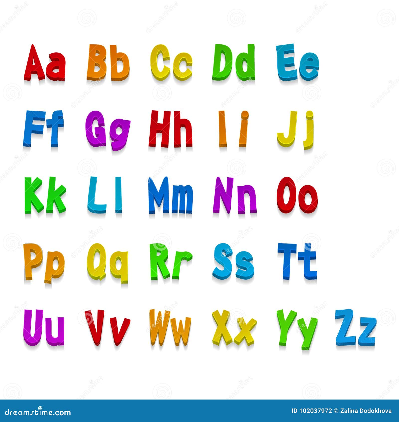 Multicolor 3d Fonts, Available All Letters. Vector Illustration Stock ...