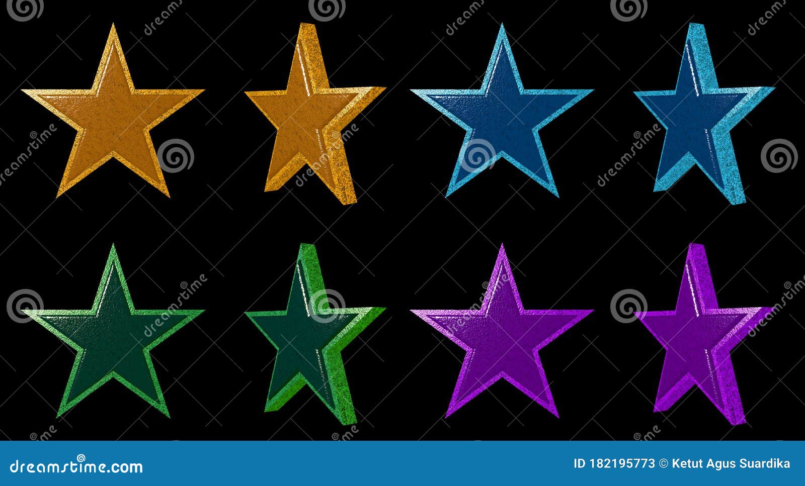Multicolor 3D Rendering Shiny Elegant Stars Texture and Perspective ...