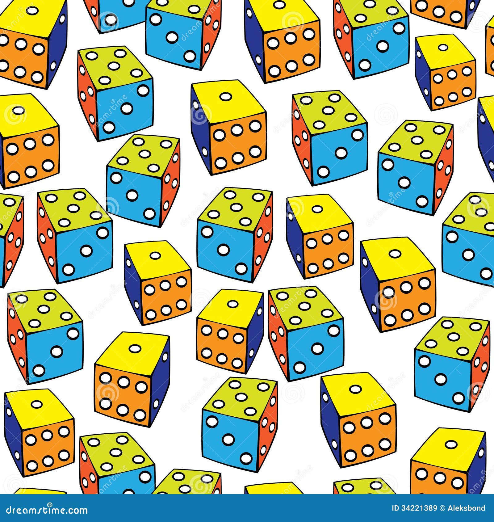 Multicolor Dice Seamless Pattern Stock Vector - Illustration of play ...