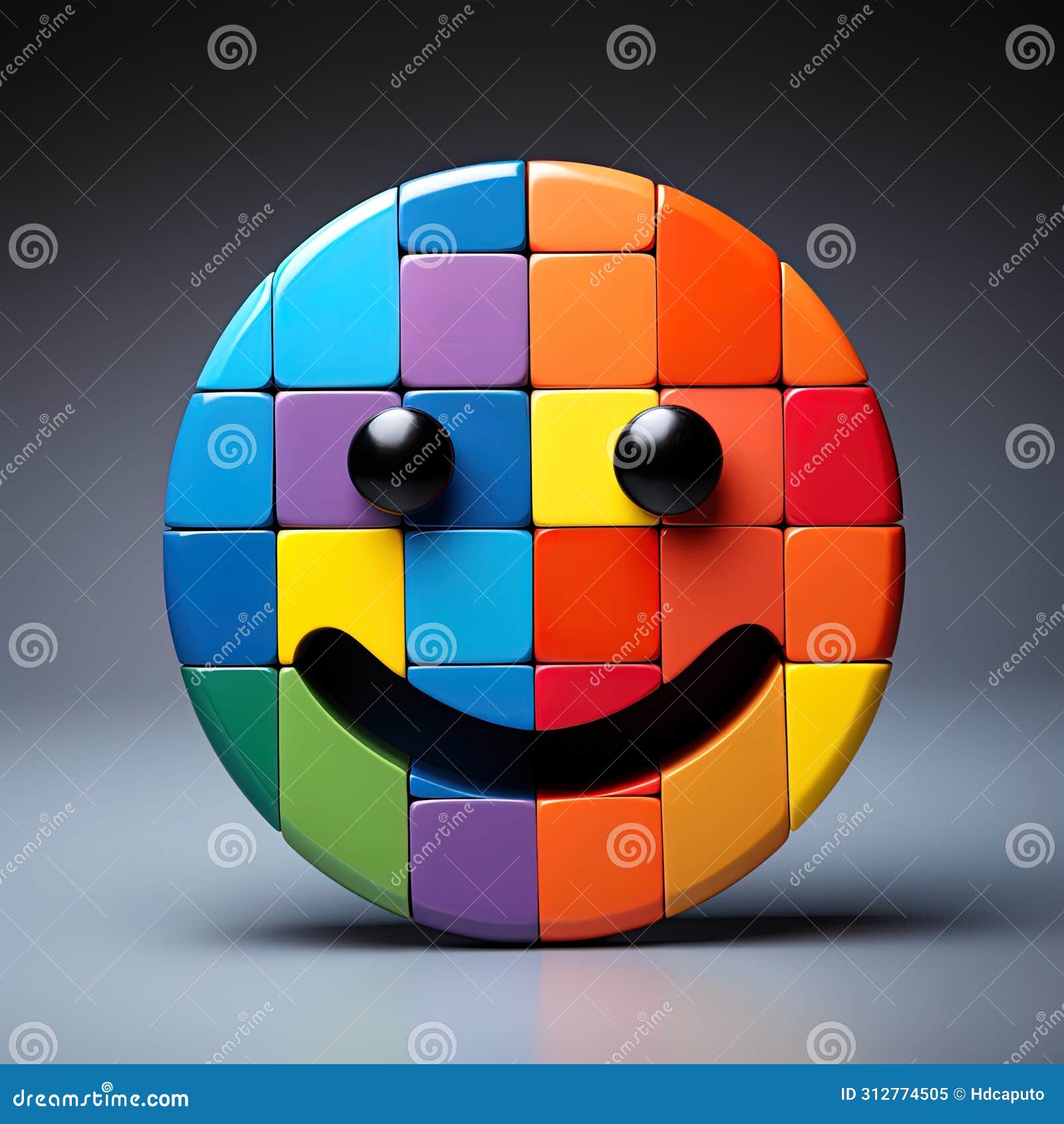 Multicolor Disc Puzzle Style Happy Face Icon Stock Illustration ...