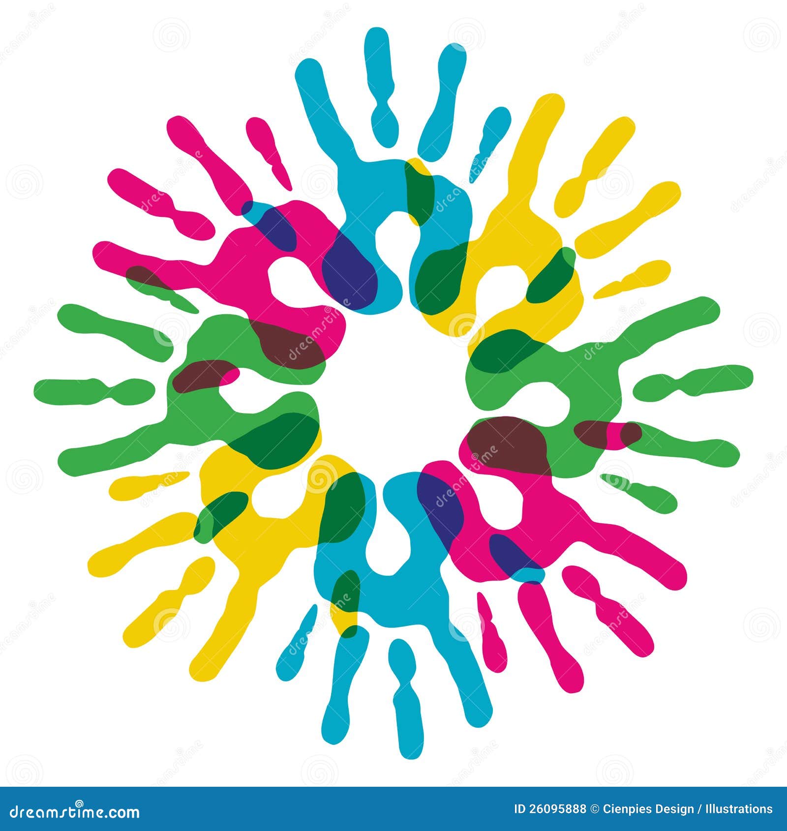 Multicolor Diversity Hands Circle Stock Vector - Illustration of ...