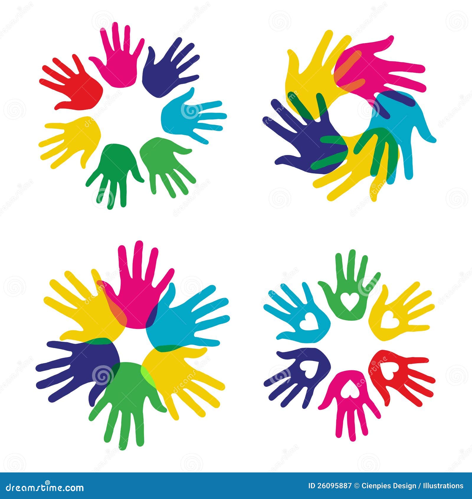 Multicolor Diversity Hands Set Stock Vector - Illustration of agreement ...