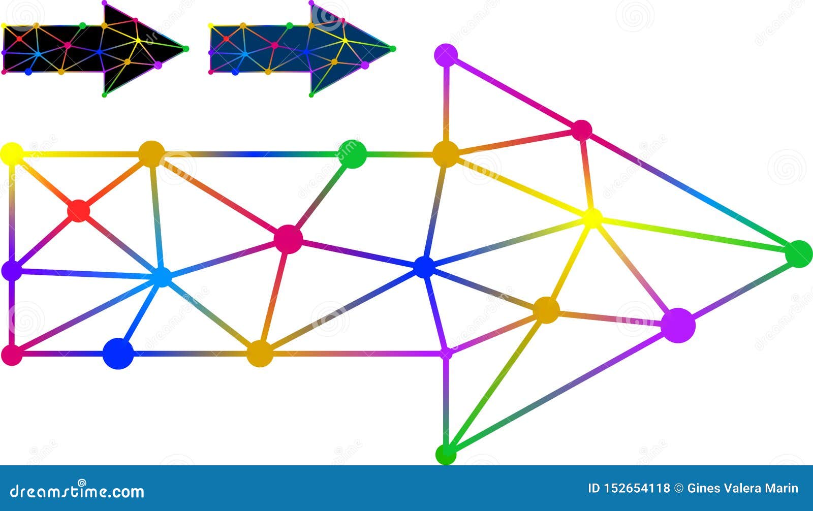 Multicolor Dotted Arrow Icon in Three Versions. Stock Vector ...