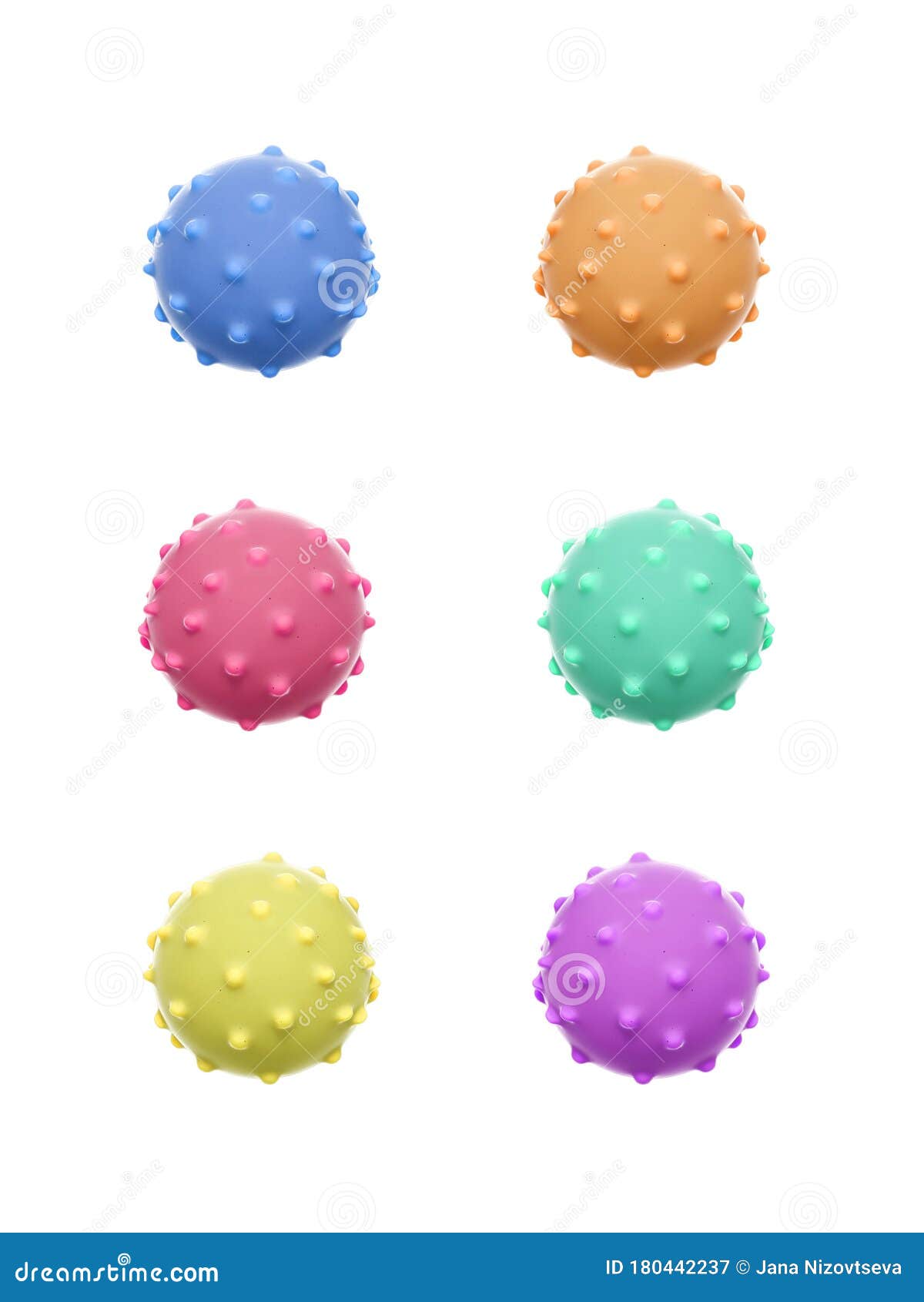 Multicolor Dotted Balls. Six Spheres Isolated Stock Illustration ...
