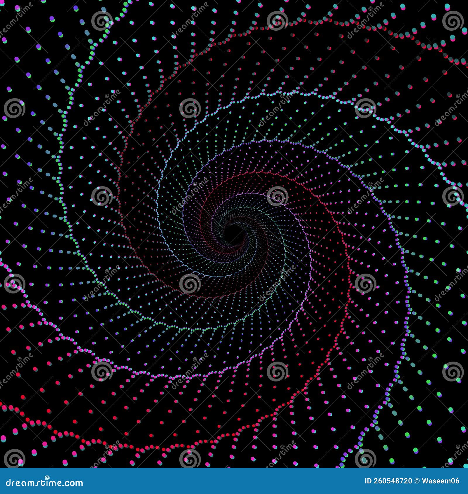 Multicolor Dotted Spiral Vortex Vector Background. Stock Vector ...