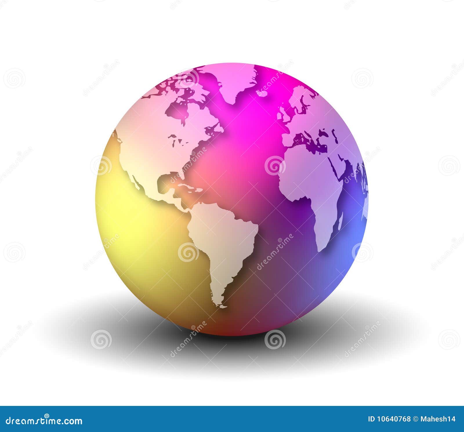 Multicolor Earth Globe stock illustration. Illustration of india - 10640768
