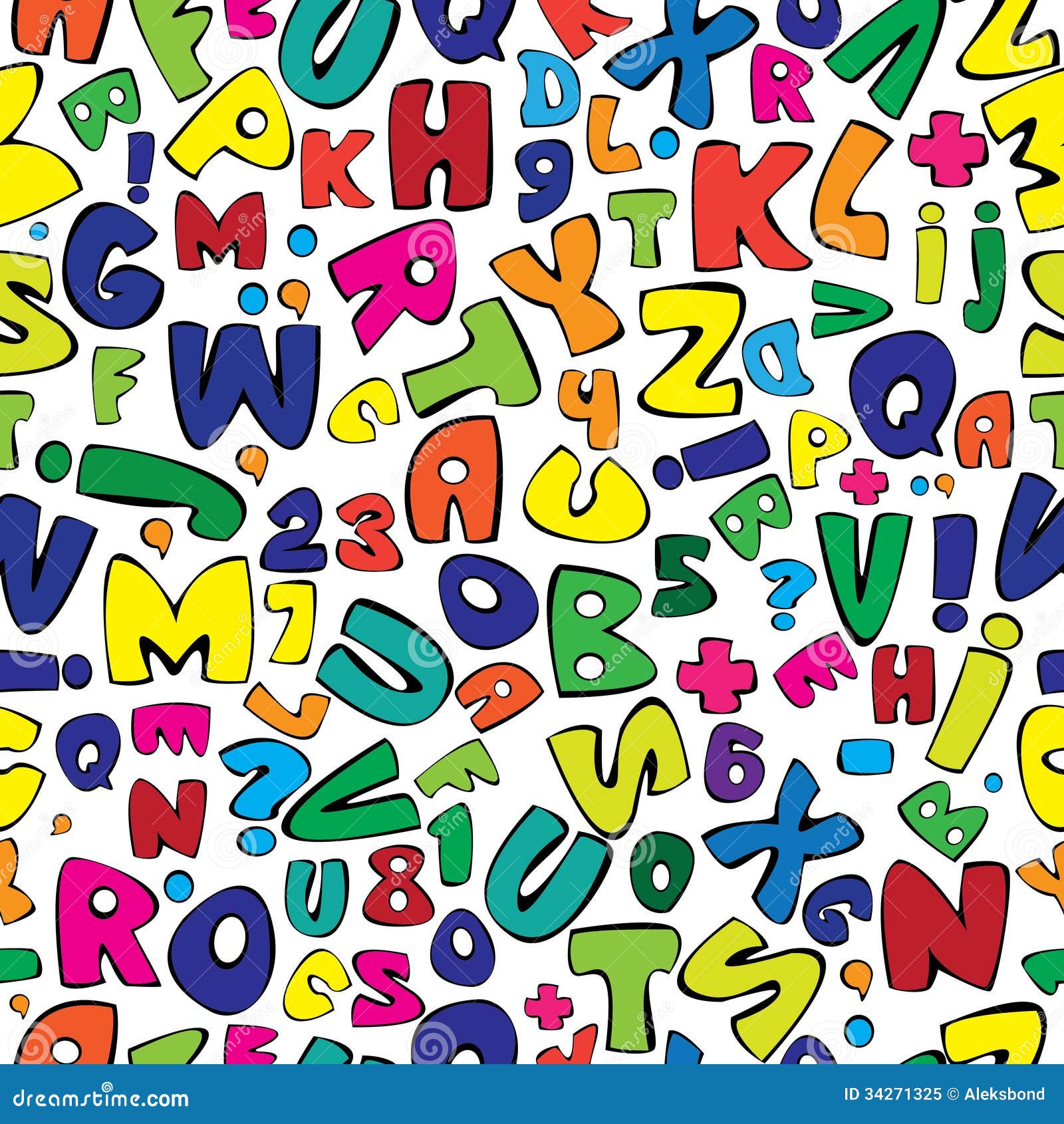 Multicolor English Alphabet Seamless Pattern Stock Vector ...