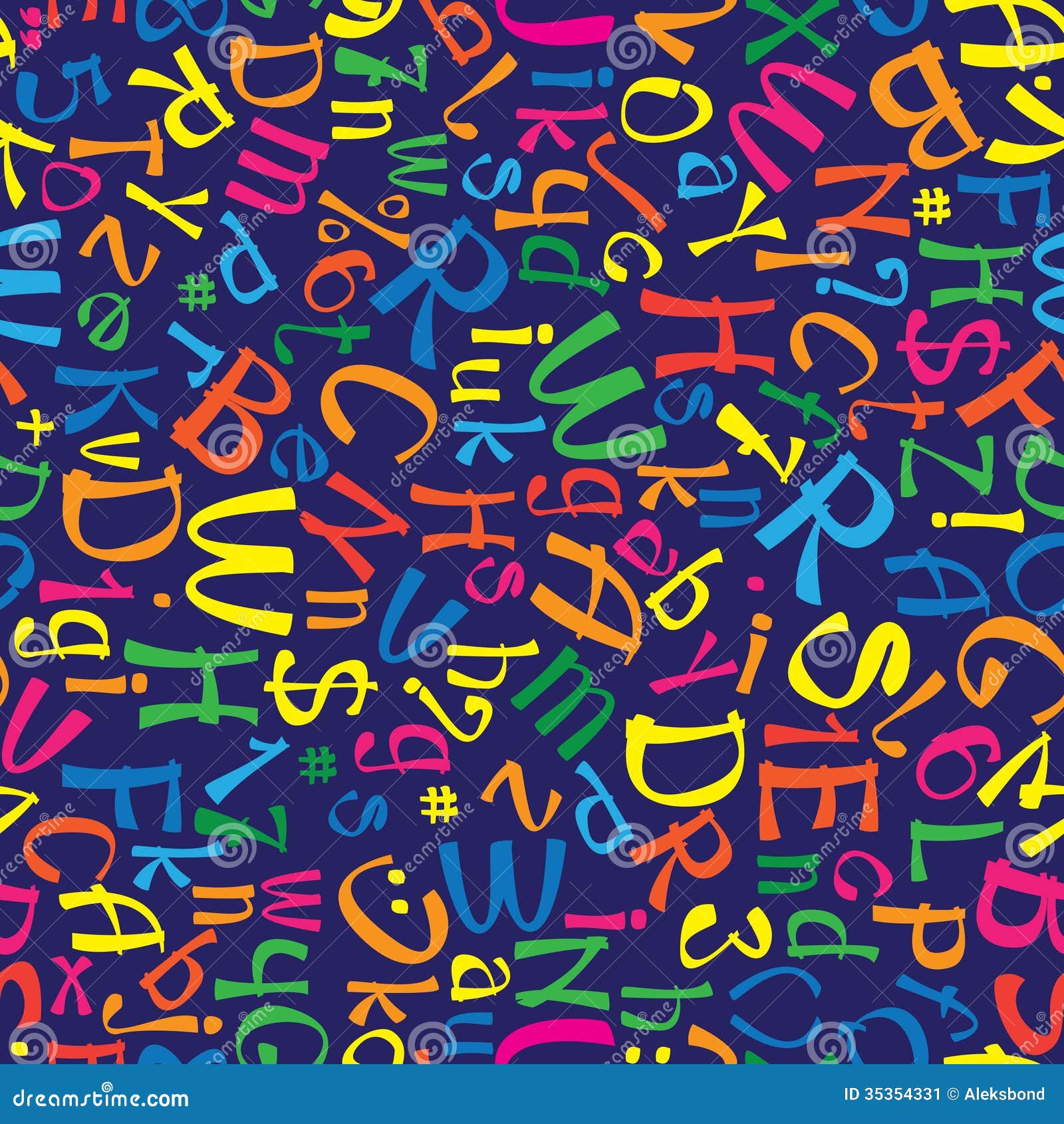 Multicolor English Alphabet Seamless Pattern Stock Vector ...