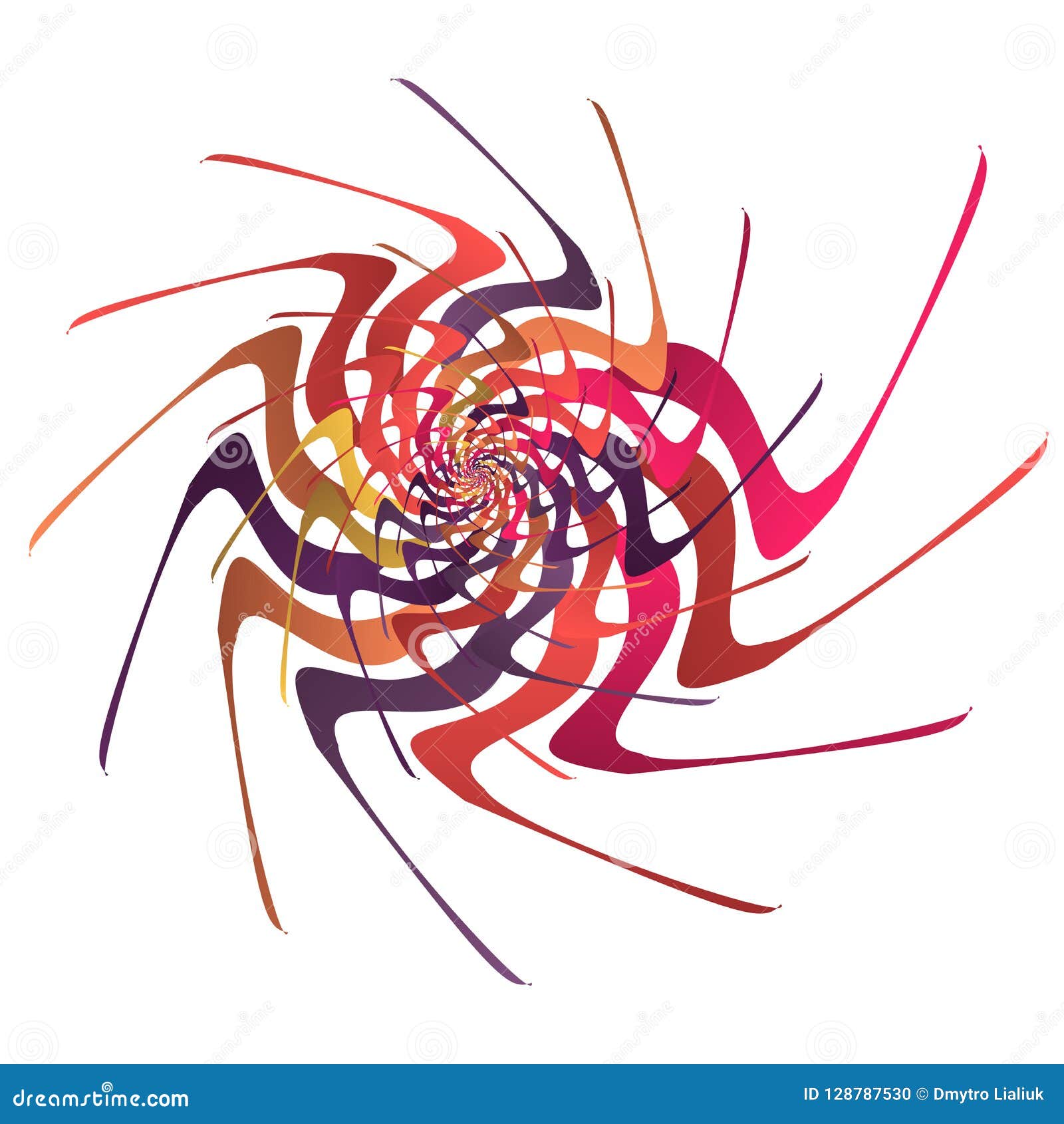 Multicolor Festive Abstract Spiral Figure Rotation. White Background ...