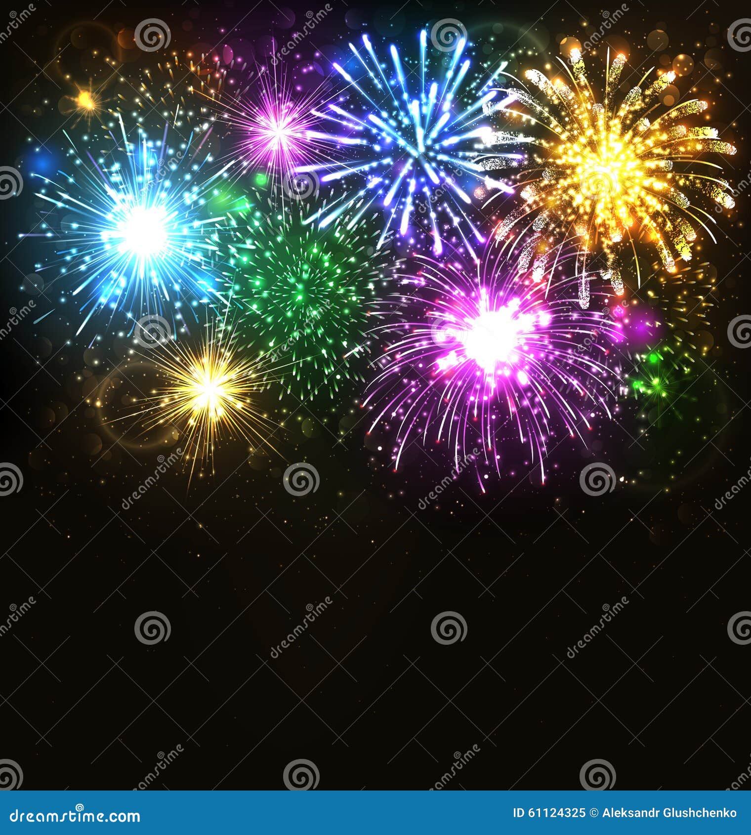 Festive Firework, Happy Birthday And Celebration Party Symbol Cartoon ...