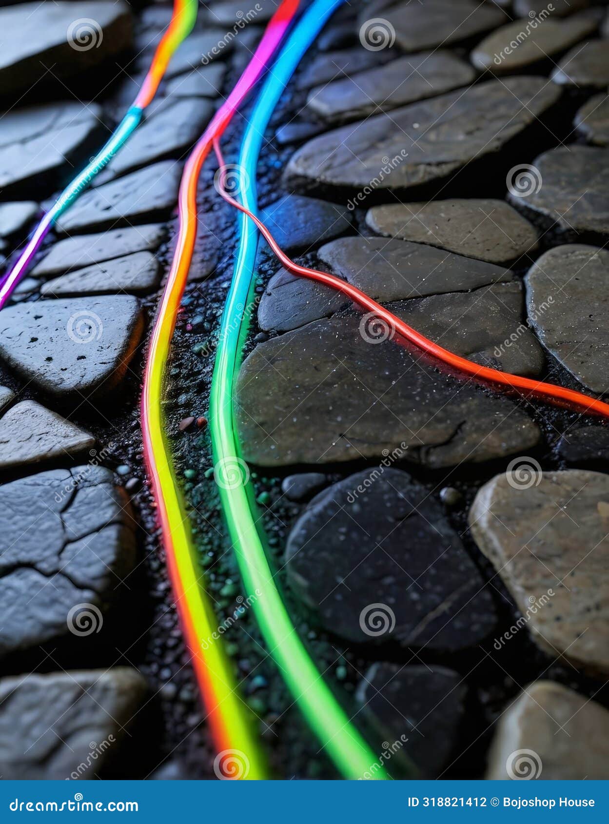 Multicolor Fiberoptic Neon Stone Stock Illustration - Illustration of ...